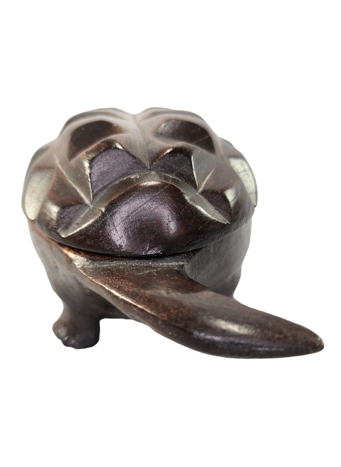 Vintage Hand Carved Wooden Turtle Artist Name Engraved on Bottom - Etsy