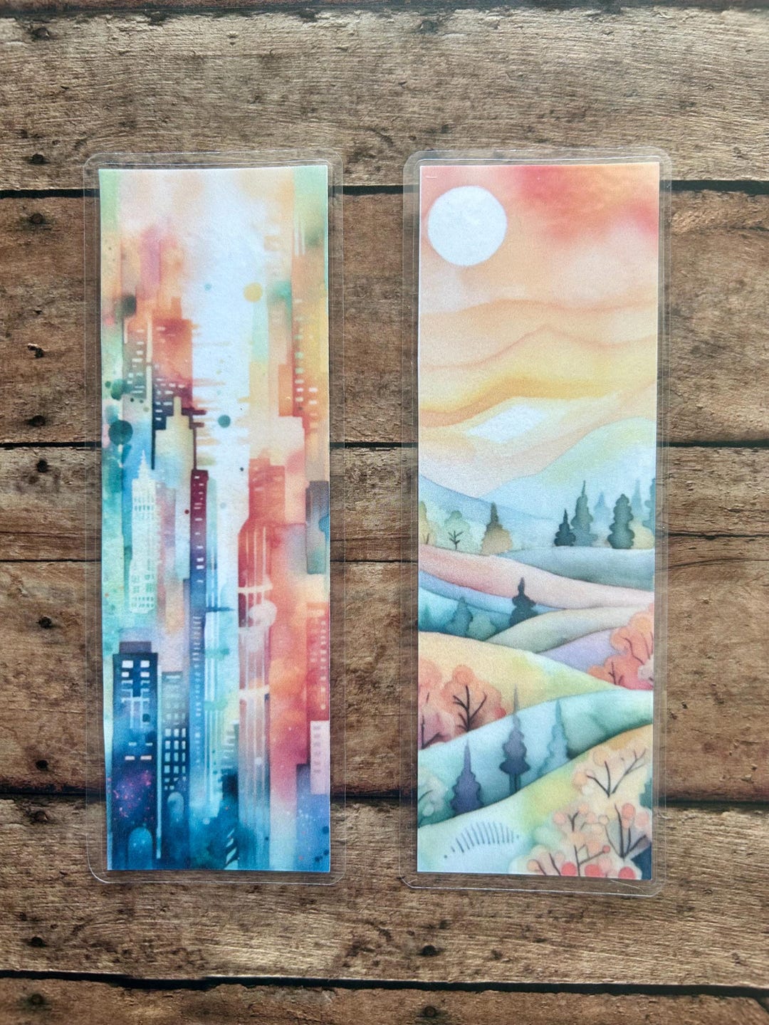 Cityscape Landscape Single Sided Laminated Bookmark - Book Lover Gift ...