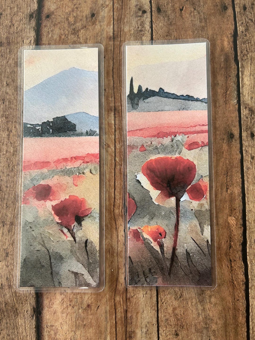 Red Poppies Scenic Laminated Bookmark - Book Lover Gift - Bookmark ...