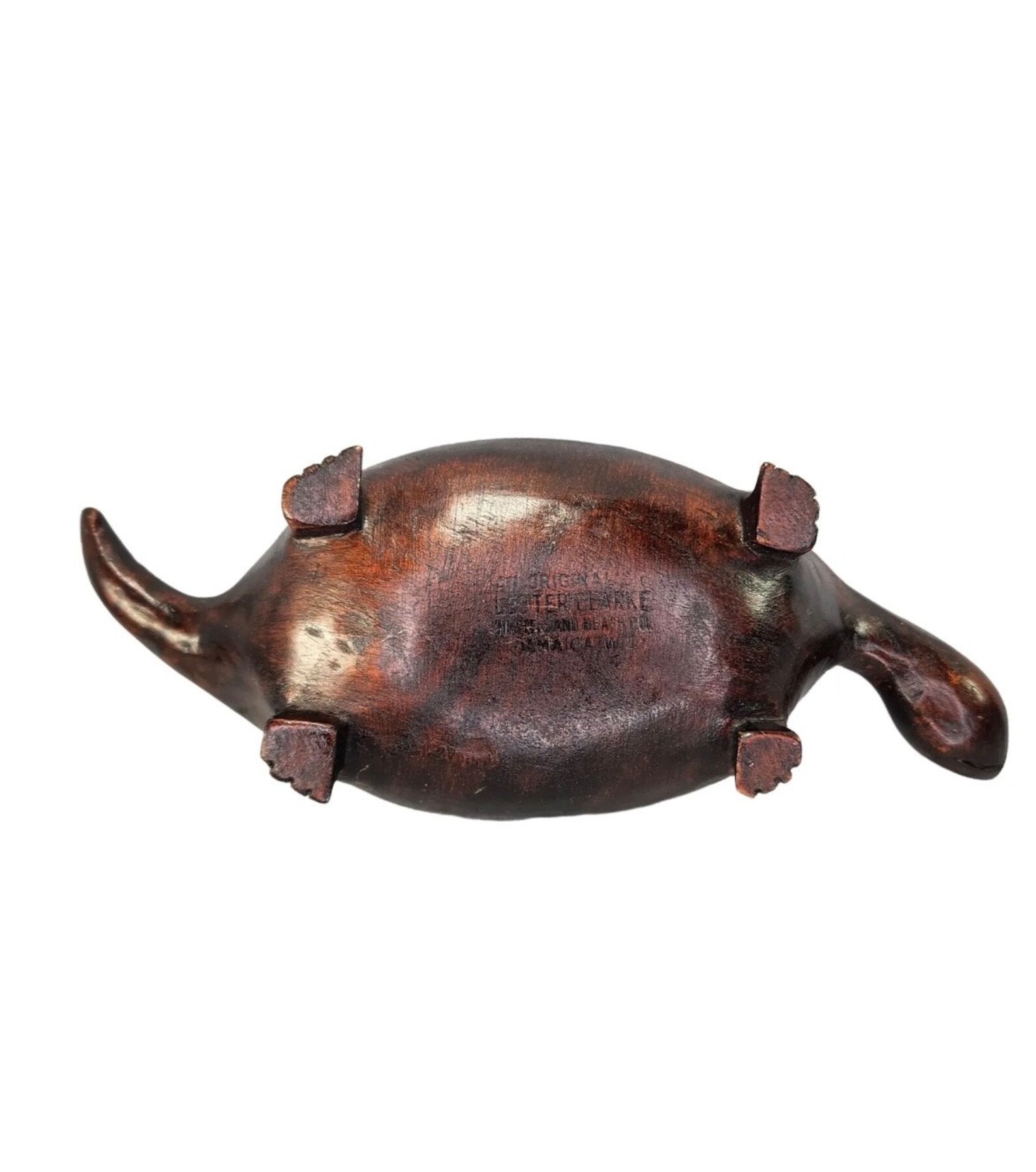 Vintage Hand Carved Wooden Turtle Artist Name Engraved on Bottom - Etsy