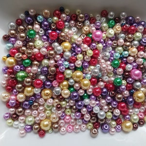 Glass Pearl Beads 200g Art Craft Jewelry DIY Wholesale Grab Bag Lot 4mm ...