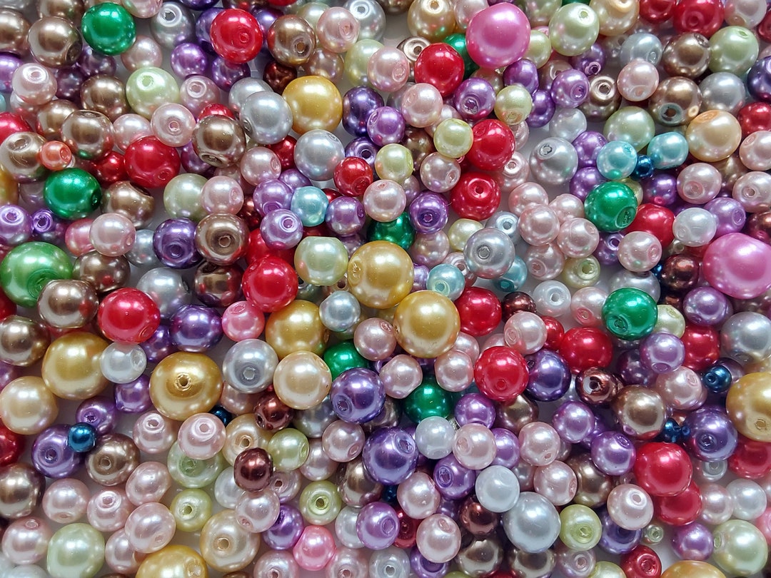 Glass Pearl Beads 200g Art Craft Jewelry DIY Wholesale Grab Bag Lot 4mm ...