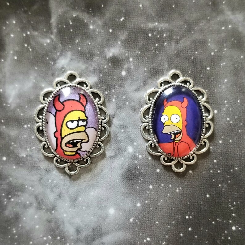 The Simpsons Horror Pendants, Upcycled Comics - Etsy