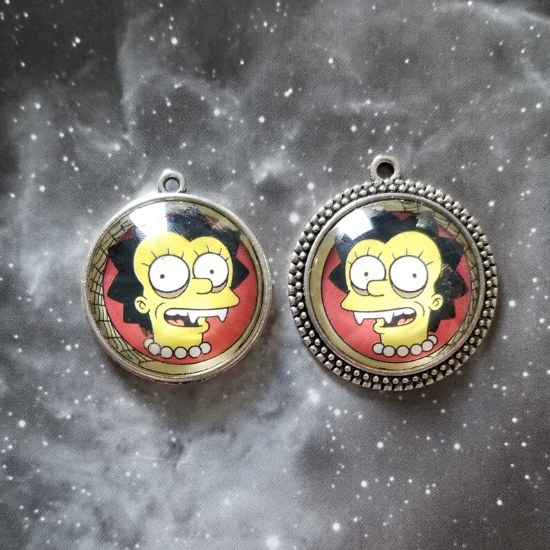 The Simpsons Horror Pendants, Upcycled Comics - Etsy