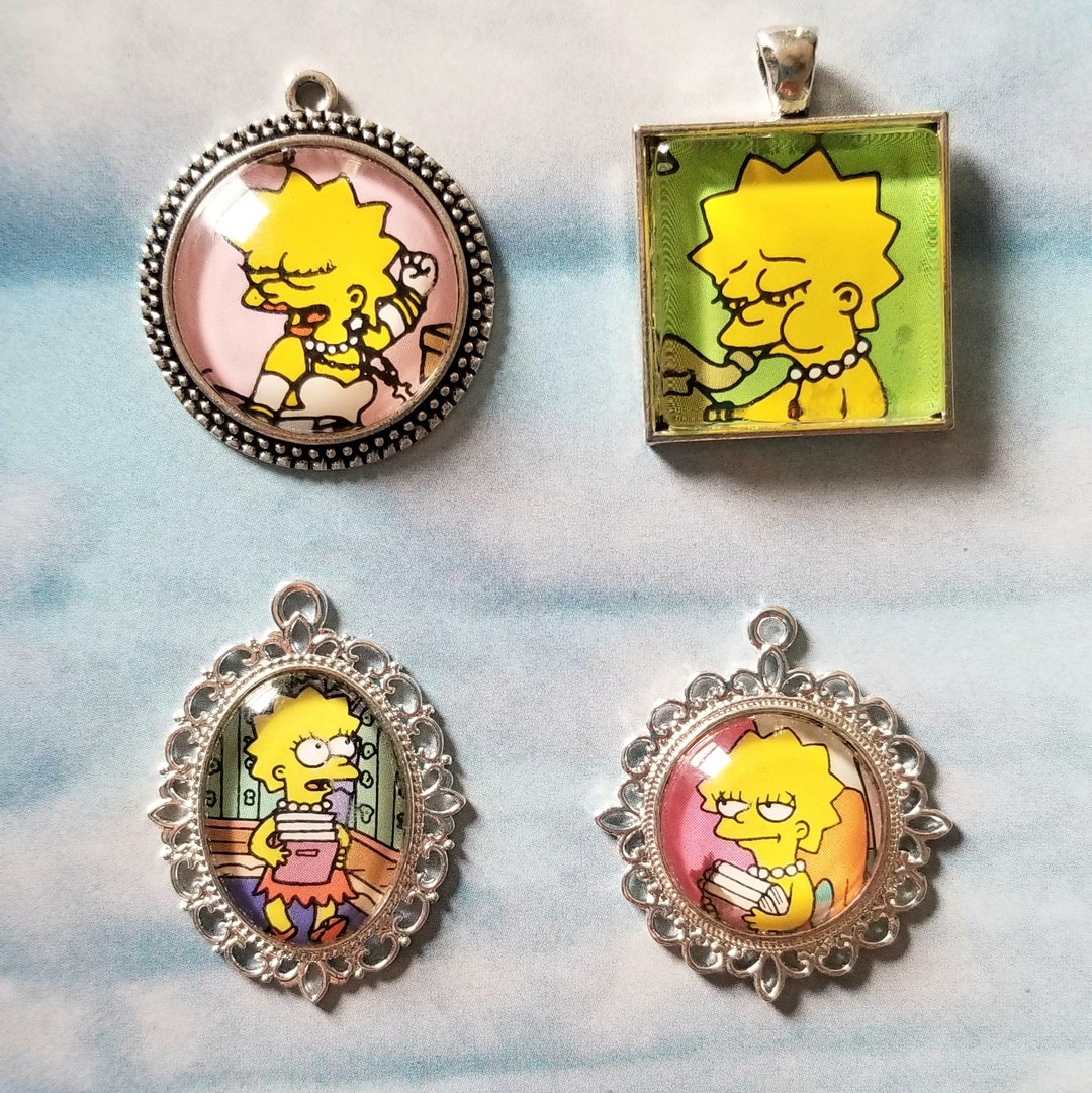 Lisa Simpson Pendants Upcycled Comics Necklace / Keychain - Etsy