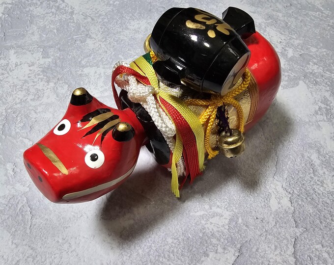 Vintage Japanese Akabeko Red Cow Paper Mache Bobble Head Doll Figurine Good Luck Charm - Etsy