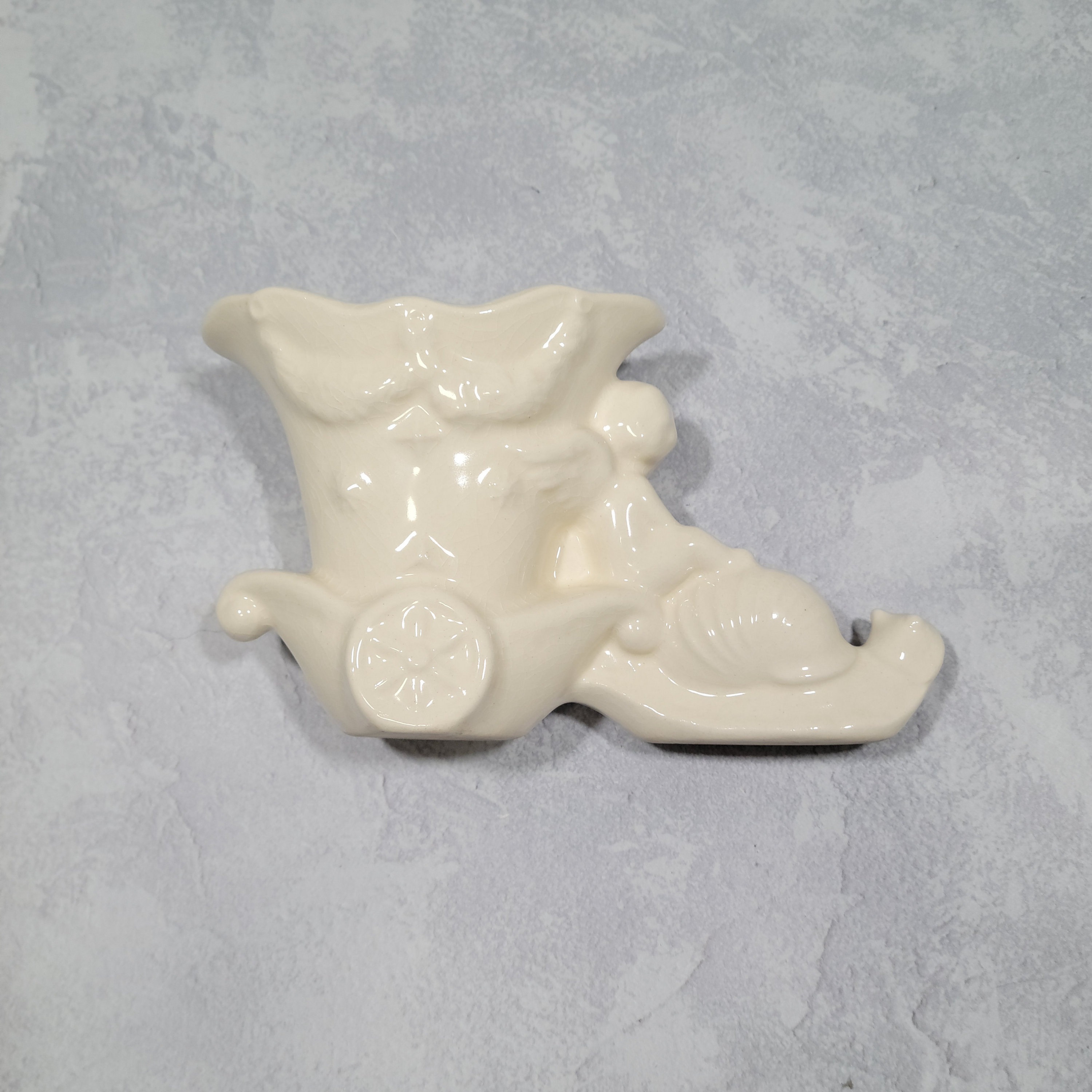 Vintage Cherub Riding Snail Cart Ceramic Indoor Planter Unique Planters ...