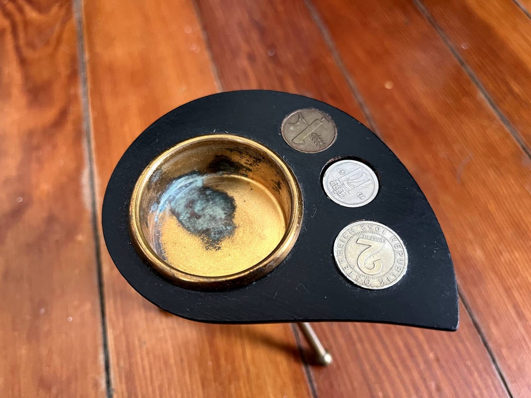MCM Candle Holder With Coin Inset Design - Etsy