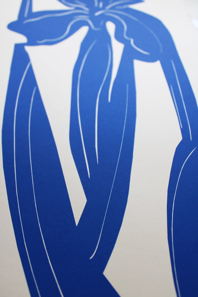 Iris Sculpture in Yves Klein Blue // Screenprint Limited Edition - Etsy