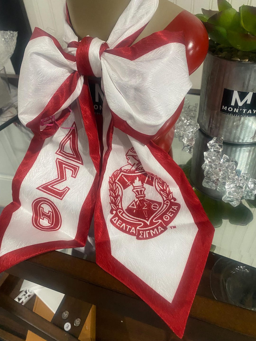 Custom Delta Sigma Theta Scarf: Red & White Stole or Bow Tie - Etsy