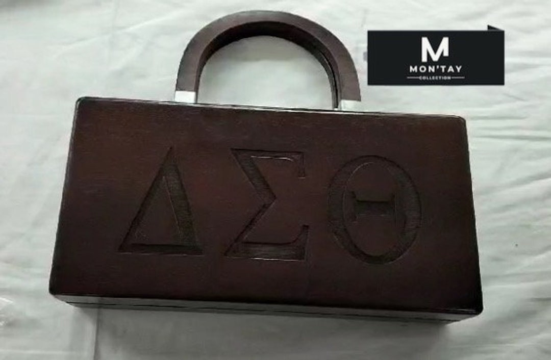 Delta Sigma Theta Sorority, Inc Wood Silver Hardware Handbag All ...