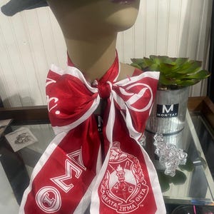 Custom Delta Sigma Theta Scarf: Red & White Stole or Bow Tie - Etsy