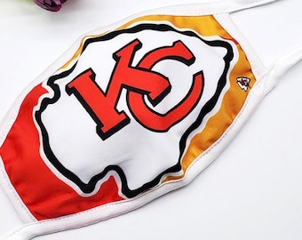 Kansas City Chiefs NFL Pleated Face Mask Washable Reusable - Etsy