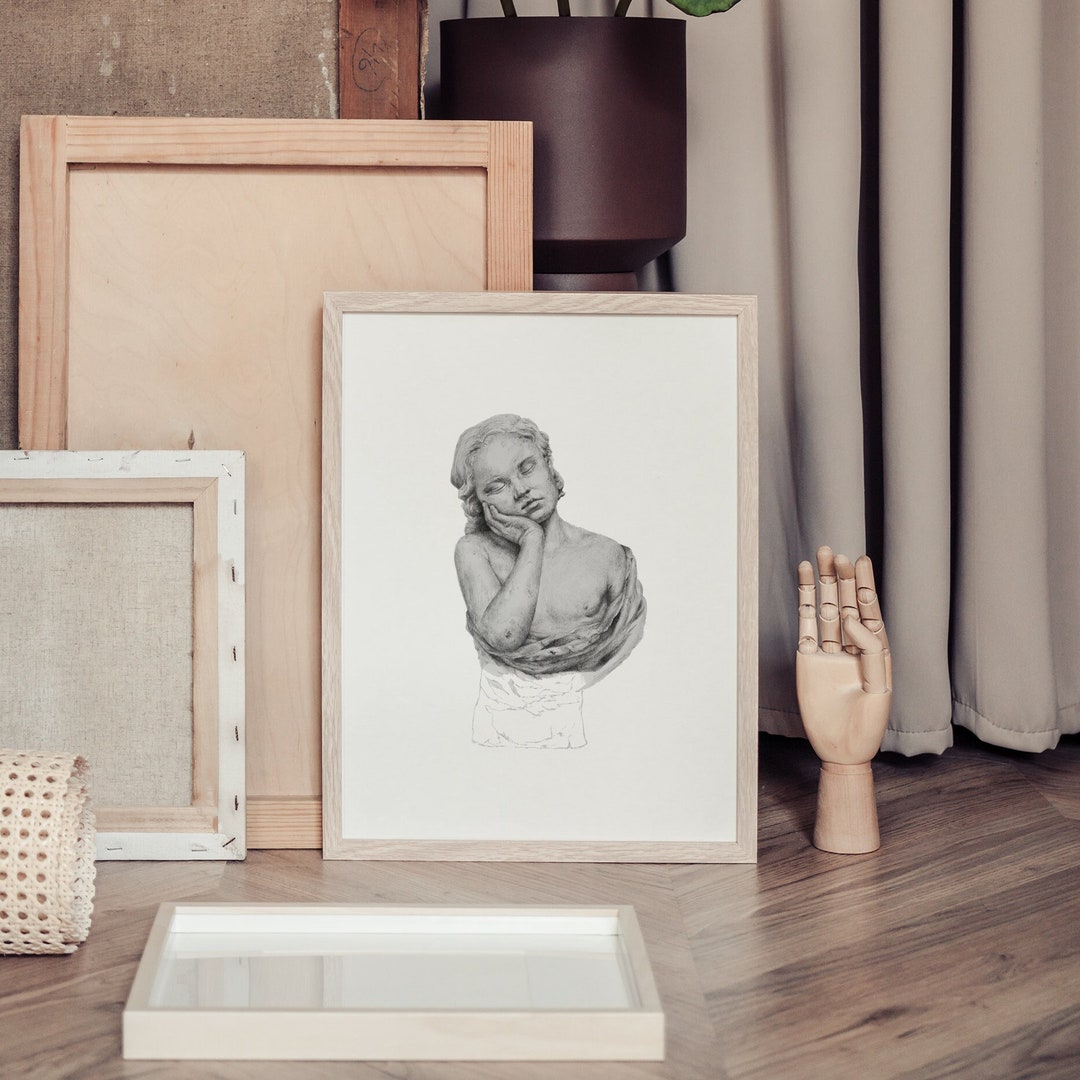 Portrait of "sleeping Boy" | Original Drawing - Etsy