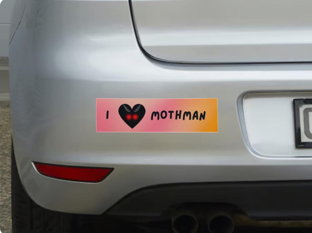 I Love Mothman Bumper Sticker Bumper Sticker Car Sticker - Etsy