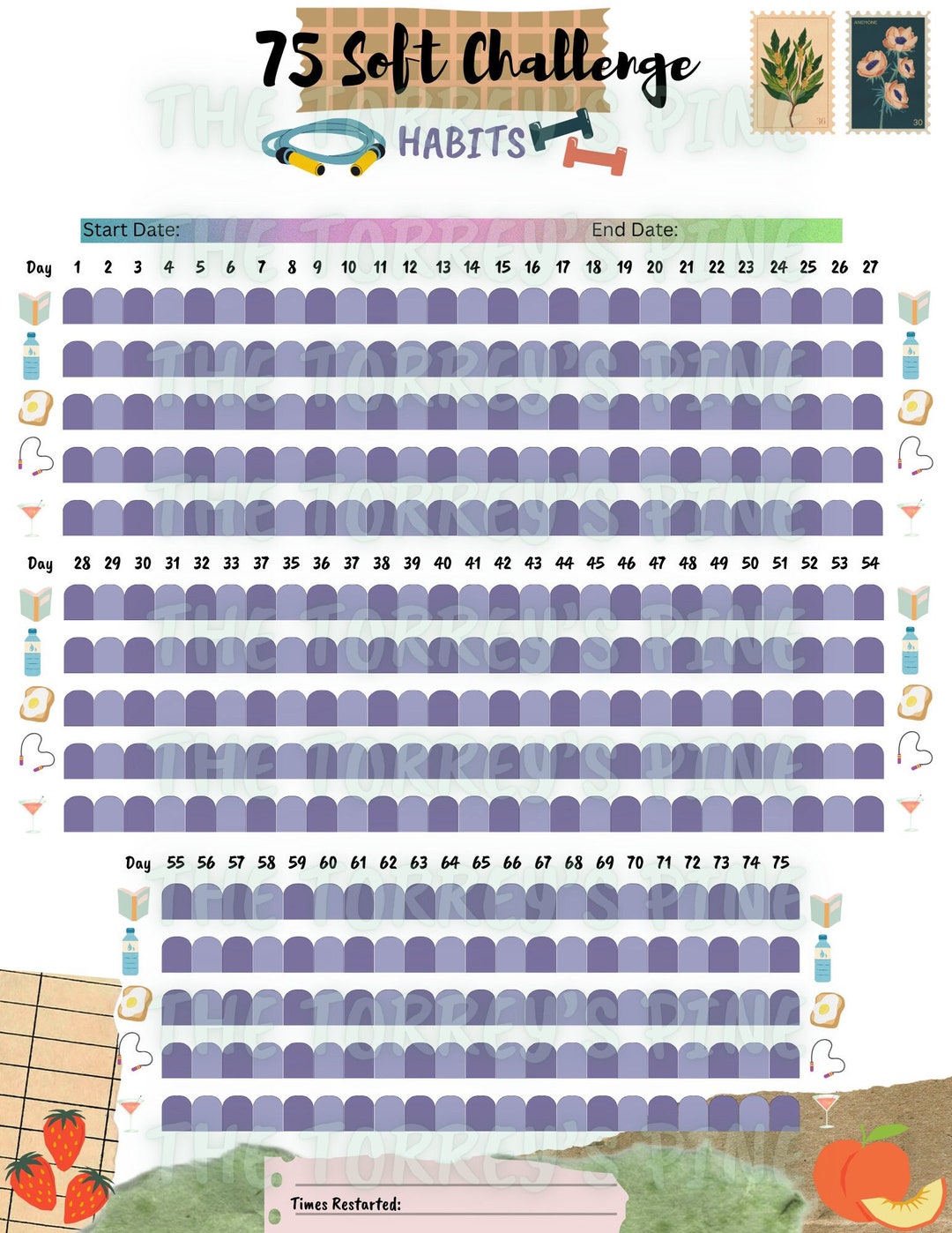 75 Soft Challenge - Tracking Sheet - Downloadable PDF - 75 Day ...