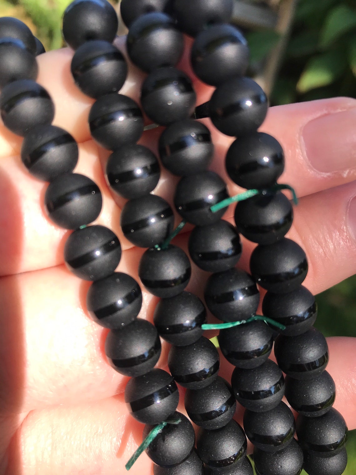 Halloween Green Ghost 8mm Gemstone Beaded Bracelet Onyx Candy Jewelry ...