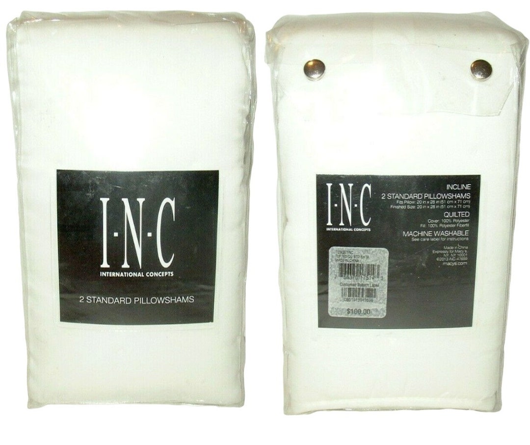 2 Quilted Ivory Standard Shams Tufted International Concepts INC ...