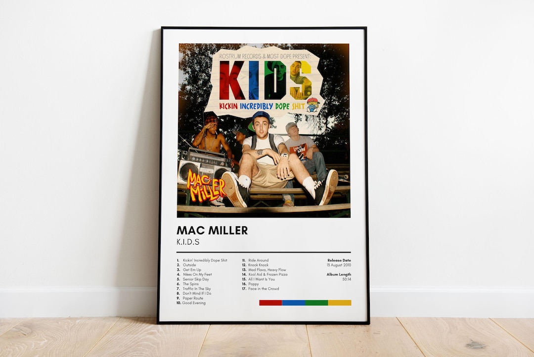 Mac Miller Kids Album Artwork Mac Miller Print, Mac Miller Poster, Kids ...