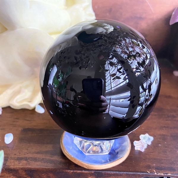 Obsidian Sphere - Etsy