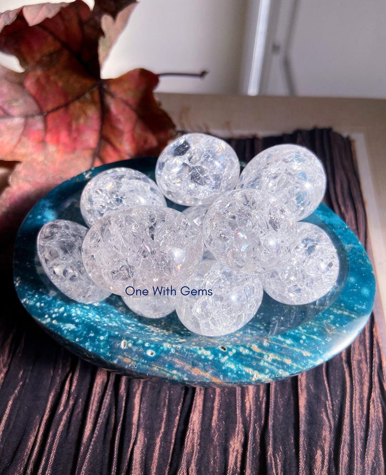 Fire and Ice Quartz Tumbled Stone: Crackle Quartz Healing Crystal - Etsy