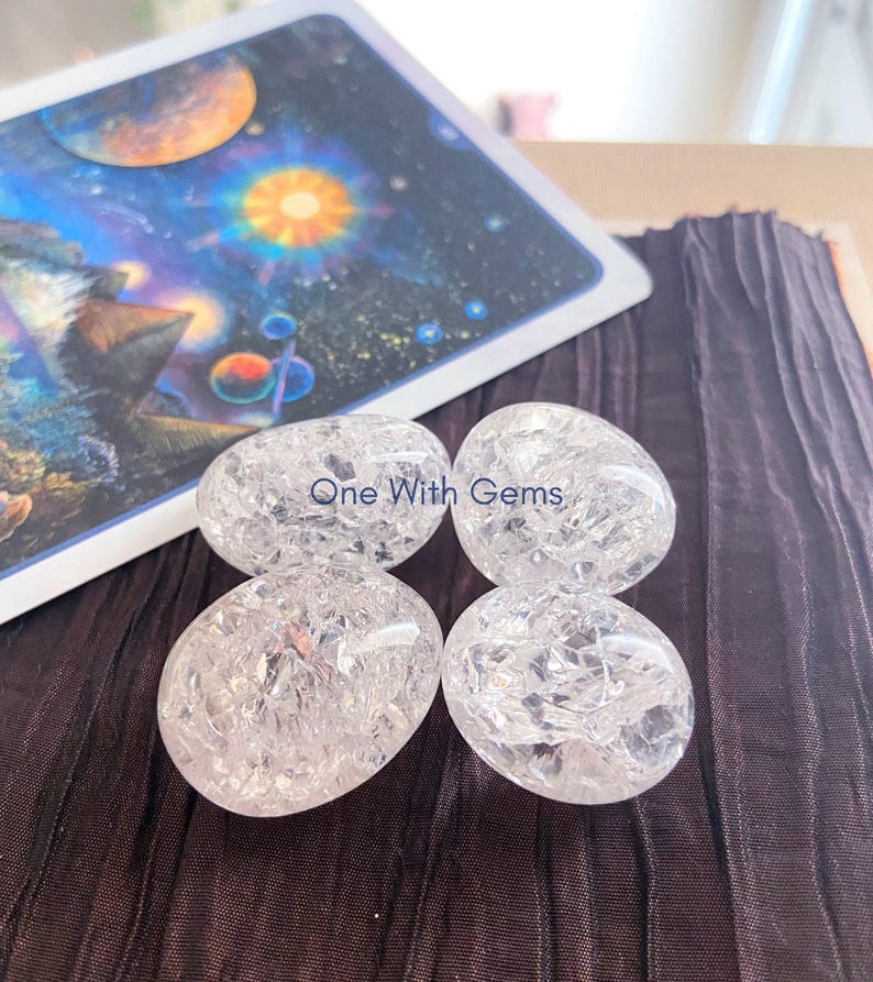 Fire and Ice Quartz Tumbled Stone: Crackle Quartz Healing Crystal - Etsy