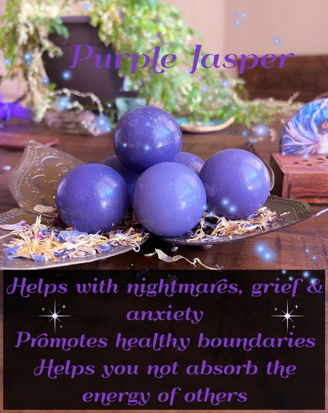 Purple Jasper Sphere: Healing Crystal, Insomnia, Reduce Anxiety - Etsy