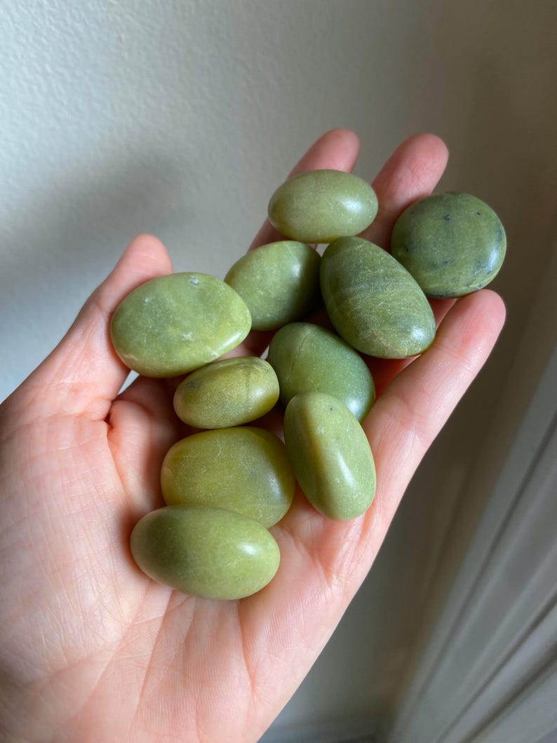 High Quality Serpentine Jade Tumbled Crystal, Healing Crystal, Gemstone ...