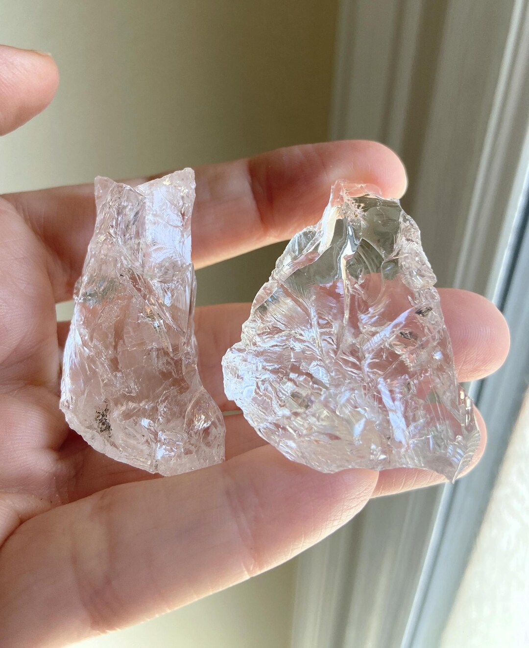 Raw Clear Quartz Crystals Set of Two Crystals Rough Crystal, Healing ...