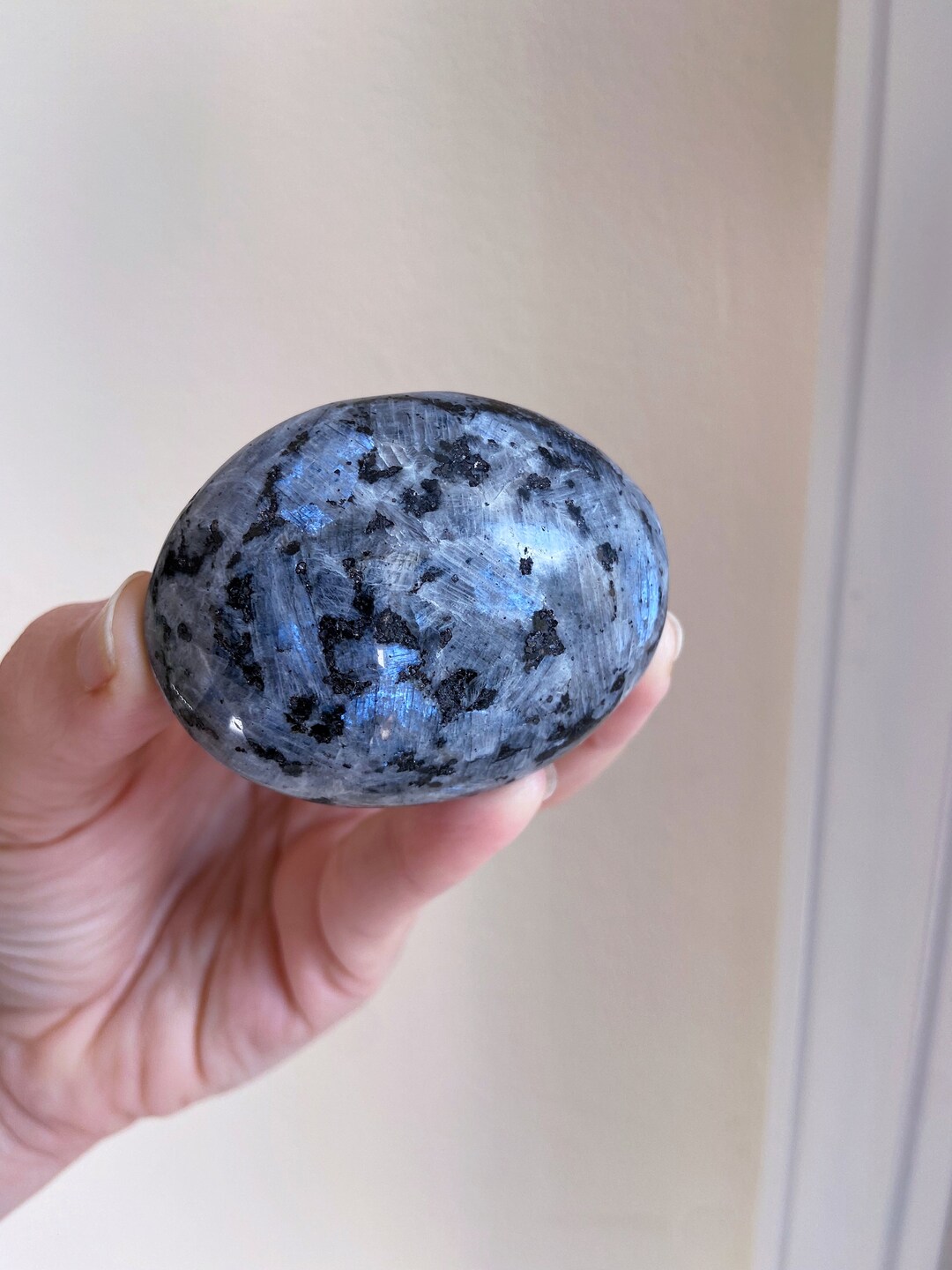 High Quality Larvikite Palm Stone With Blue Flashes - Etsy