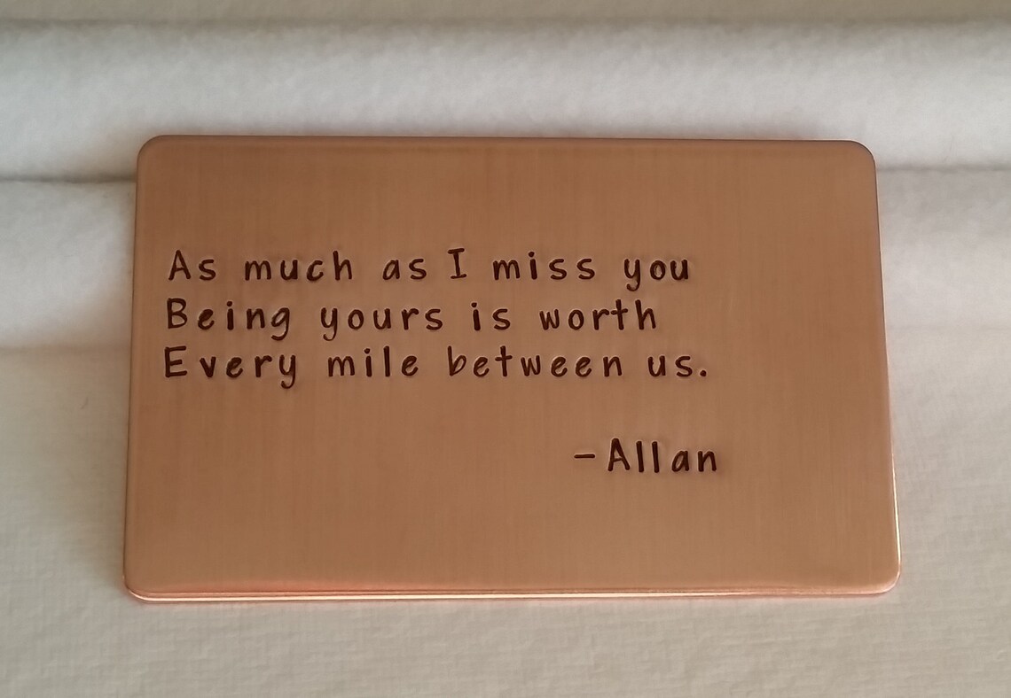 Wallet Insert Card Long Distance Relationship Gift - Etsy