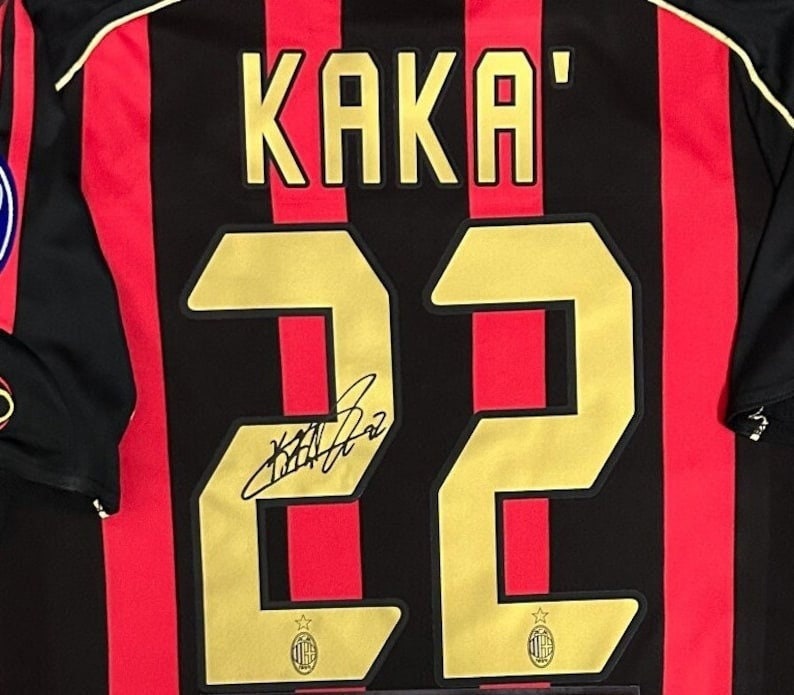 Kaka SIGNED 06/7 AC Milan Signature Shirt Jersey Retro Short Sleeves ...