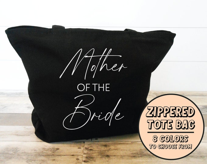 Mother of the Bride Tote Mother of the Groom Tote Zipped MOB Tote ...