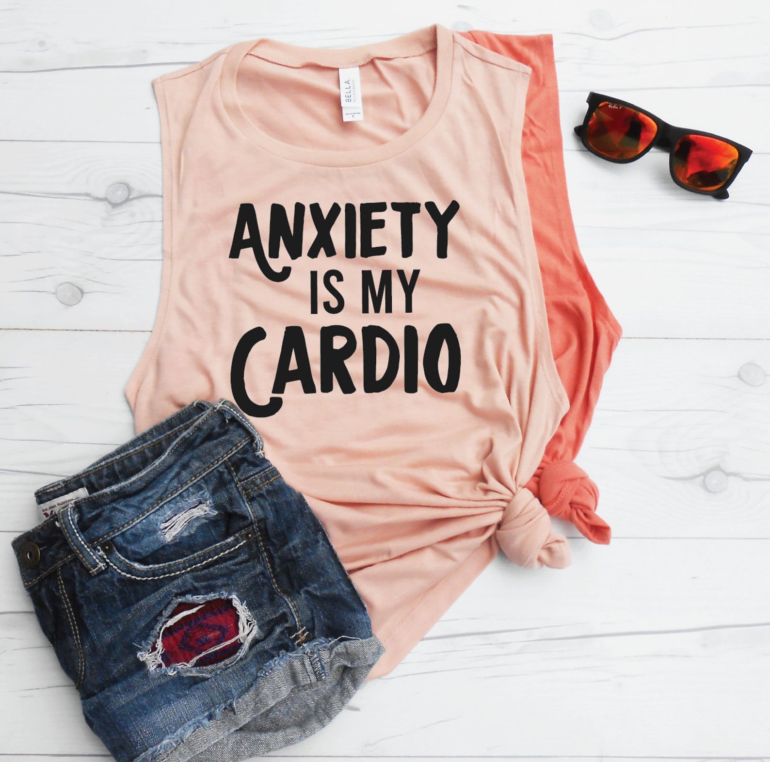 Anxiety is My Cardio Tank Womens Muscle Tank Cardio Tank - Etsy