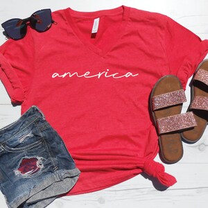 America Est 1776 Vneck / 4th of July Vneck / Independence Day - Etsy