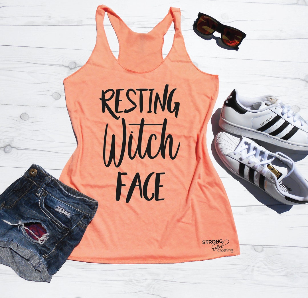 Resting Witch Face Tank Racerback Tank Halloween Tank - Etsy