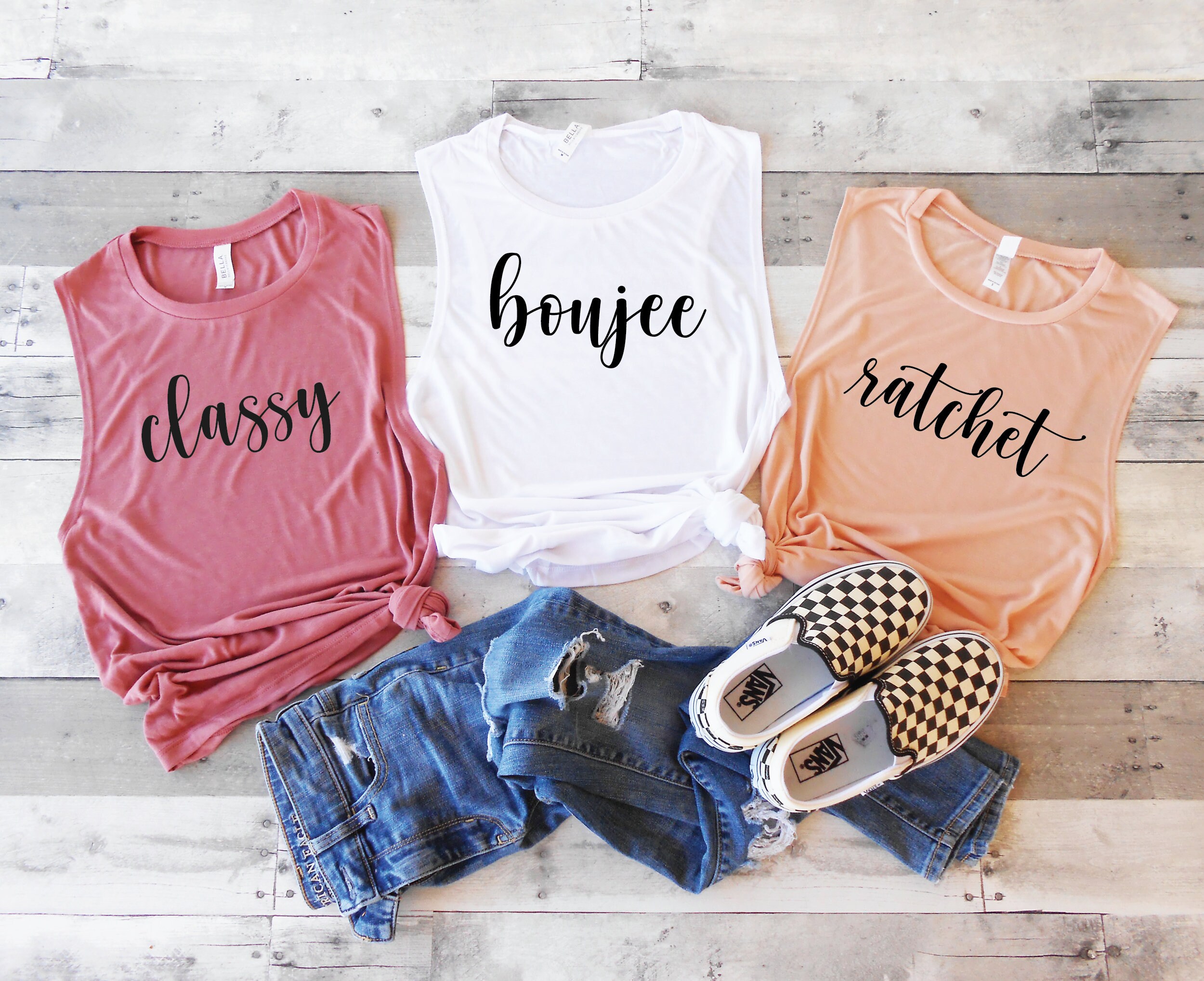 Classy Boujee Ratchet Muscle Tanks 4th of July Muscle Tanks - Etsy