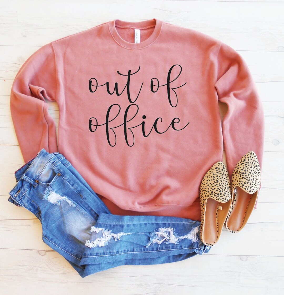 Out of Office Sweatshirt, Beach Sweater, Fleece Lined Drop Shoulder ...