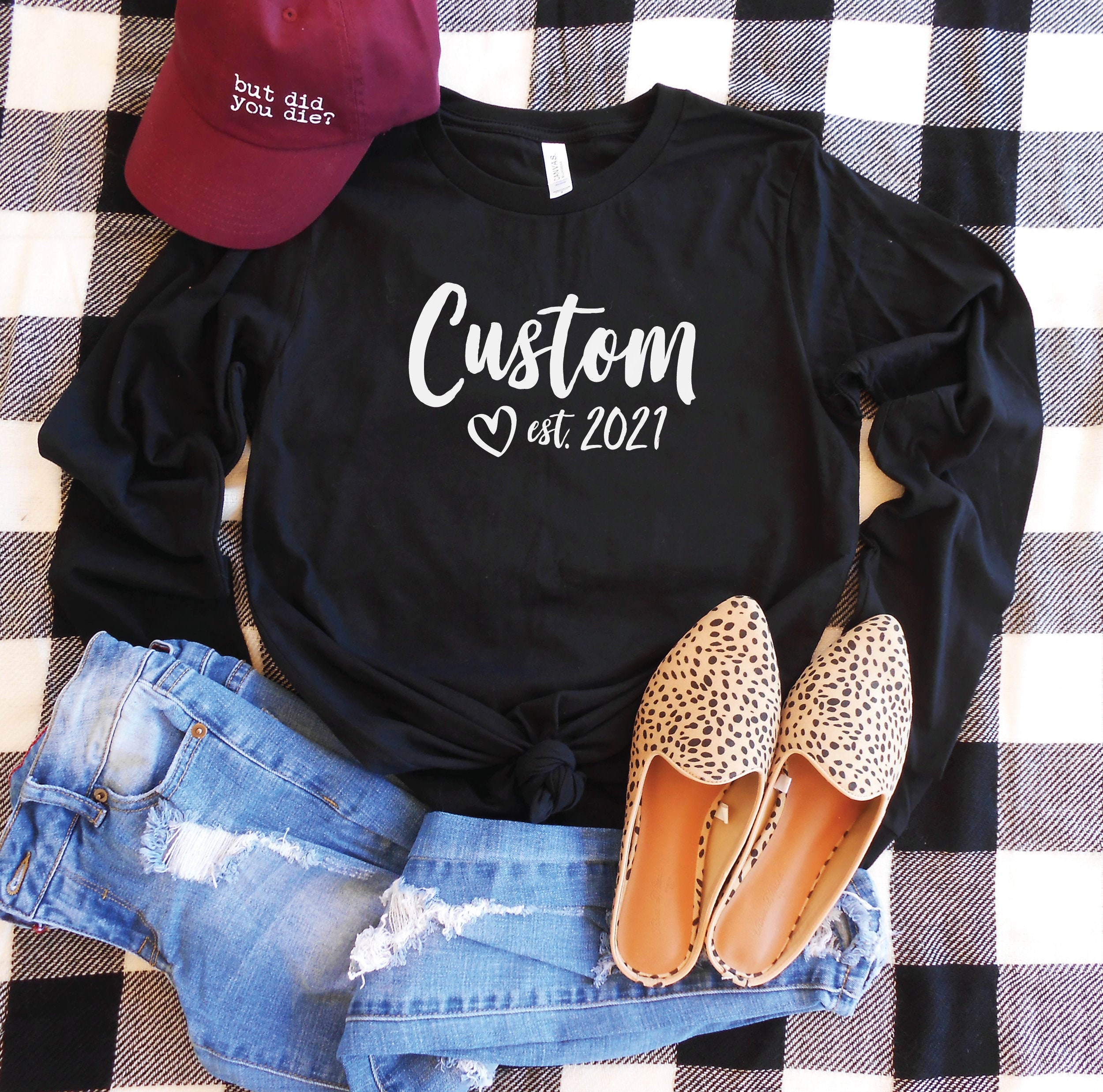 Long Sleeve Custom Name Est. Year Shirt Cute Mom Gift - Etsy UK