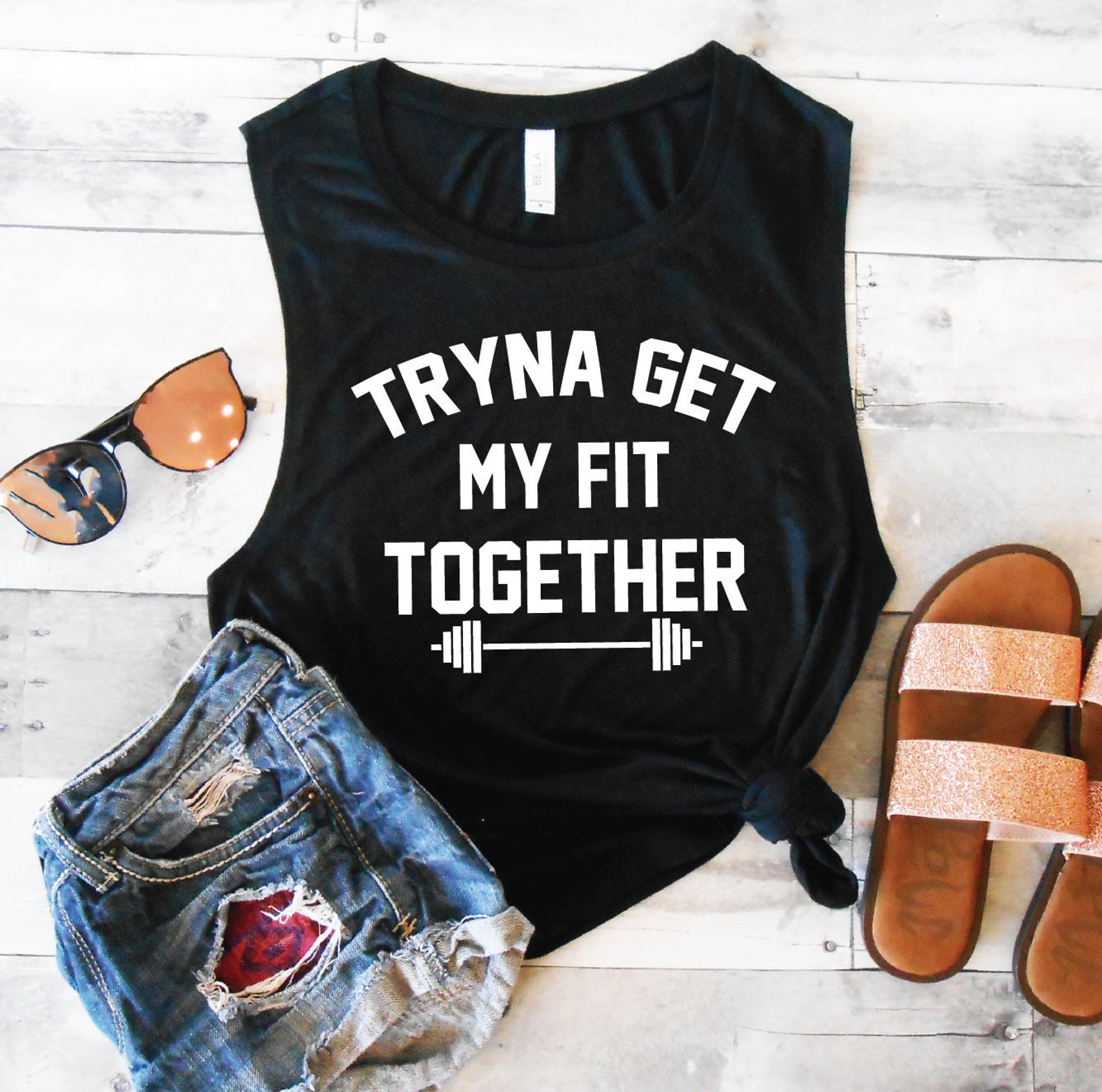 Tryna Get My Fit Together Muscle Tank Cute Muscle Tee - Etsy