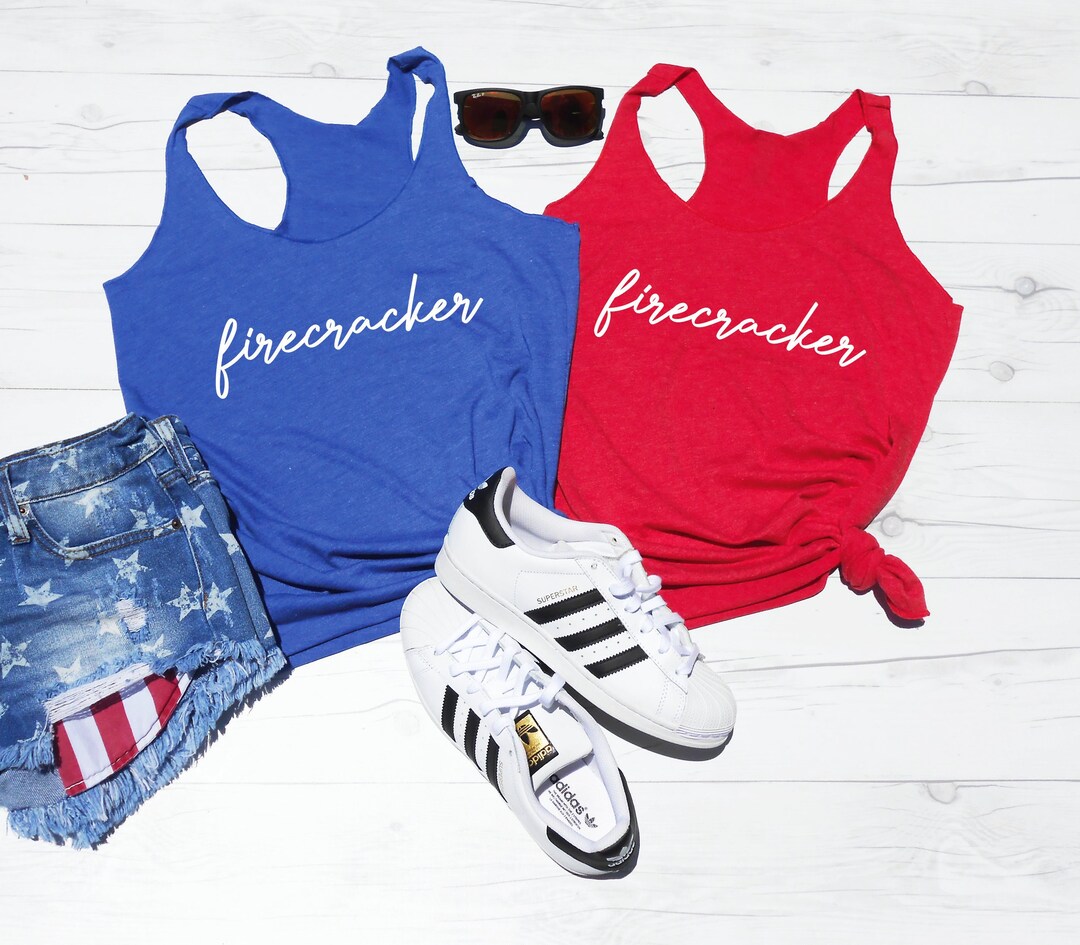Firecracker Tank, 4th of July Tank, FIRECRACKER Eco Tank, Tri-blend ...