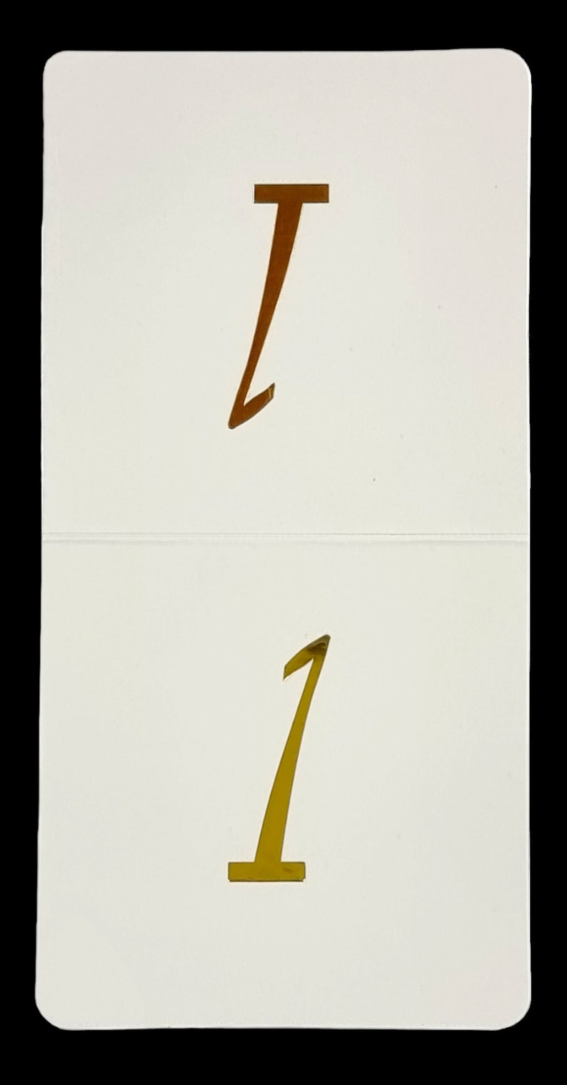 Table Numbers 1 to 30, Foldable Freestanding Gold on White Gloss Card ...