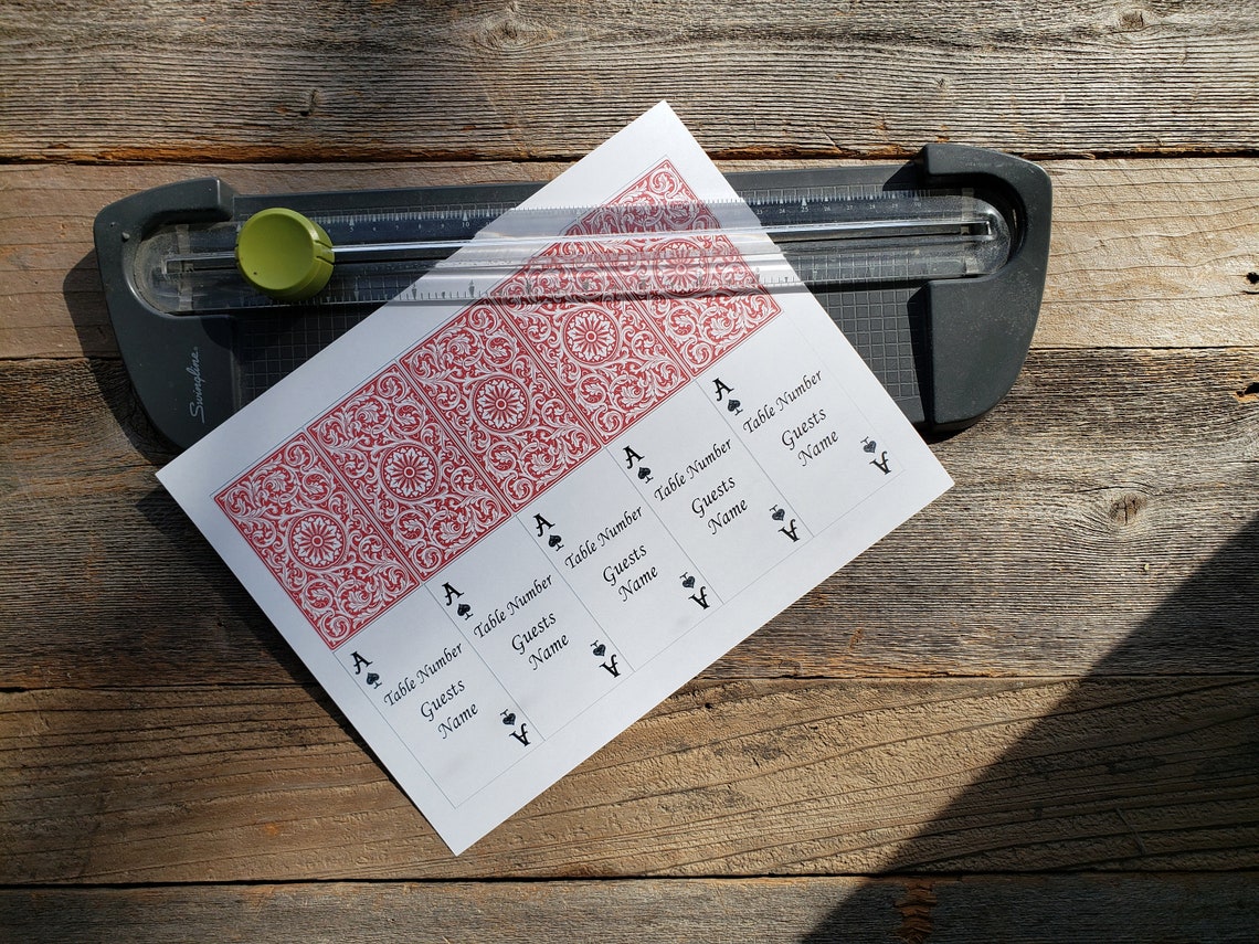 Printable Playing Card Placecard (editable) - Etsy