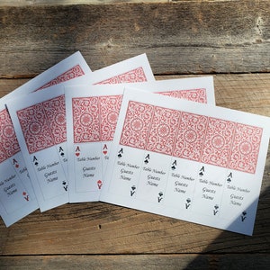 Printable Playing Card Placecard (editable) - Etsy