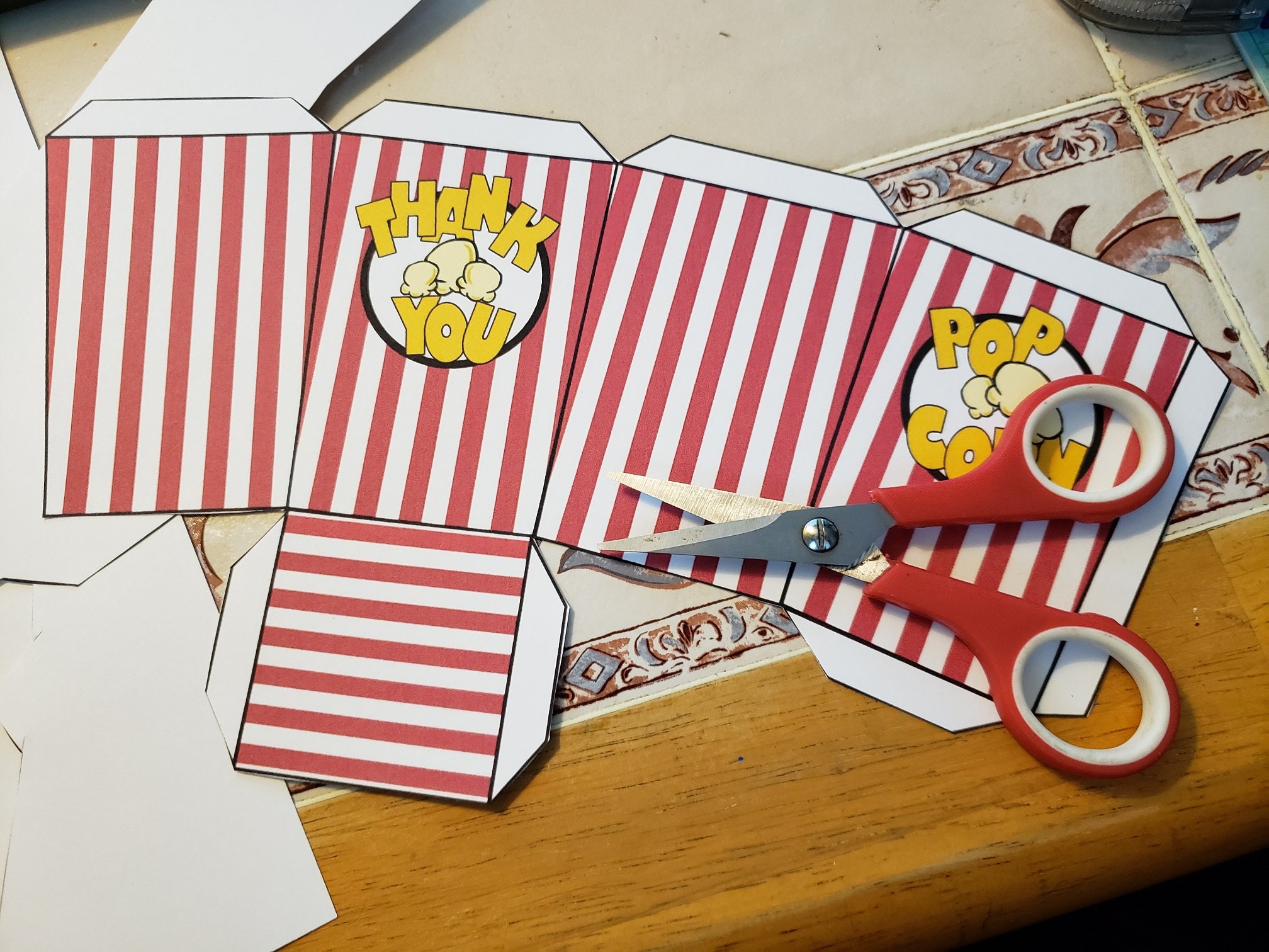 Printable Popcorn Box Party Favor | Etsy