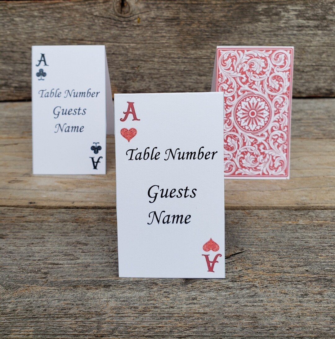 Printable Playing Card Placecard (editable) - Etsy