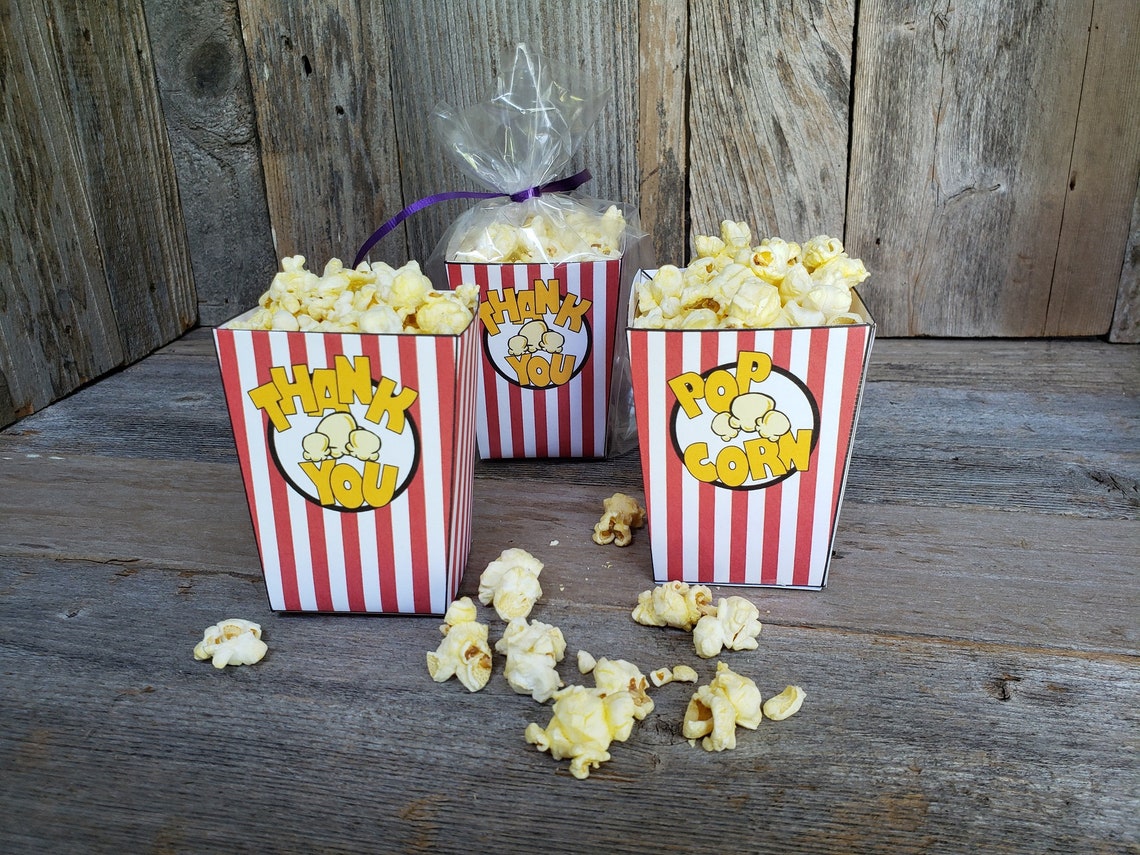 Printable Popcorn Box Party Favor - Etsy