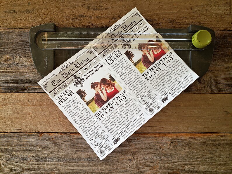 Printable Newspaper Invitation With RSVP Card - Etsy