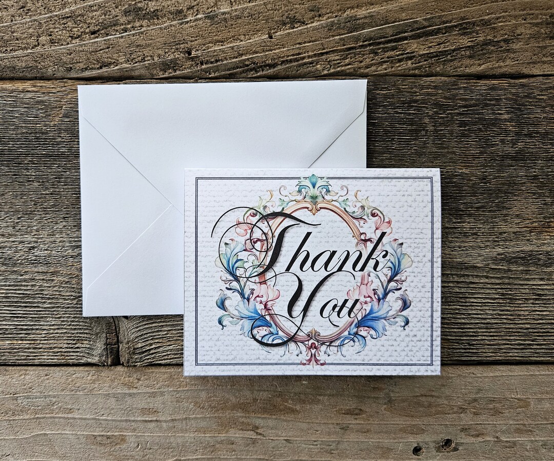Printable Regency Inspired Thank You Cards - Etsy
