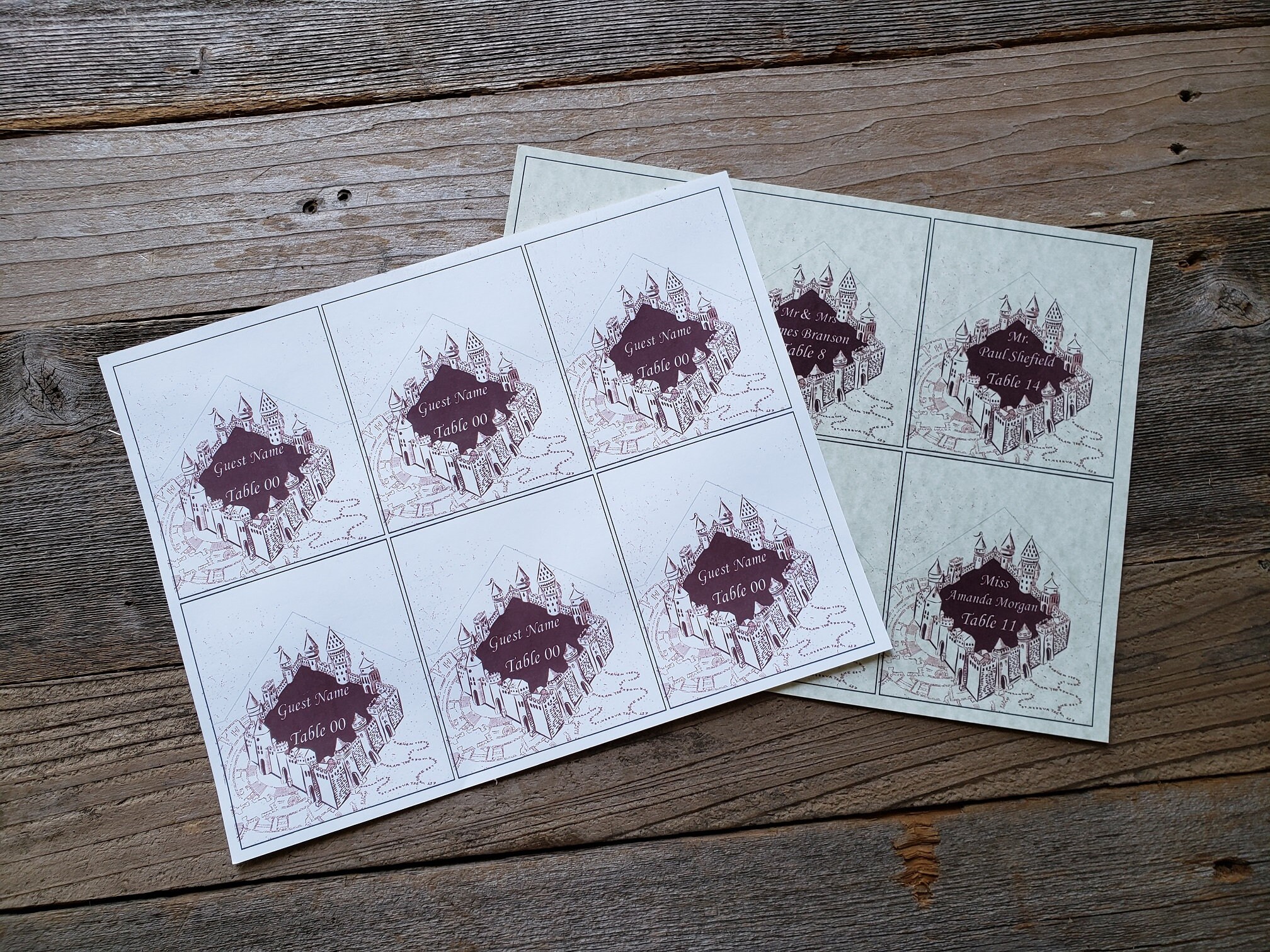 Printable Wizards's Map Place Cards editable Text | Etsy Canada